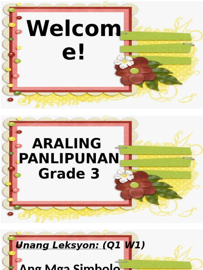 W1 Q1 Aral Pan PPT Mga Simbolo Sa Mapa | PDF