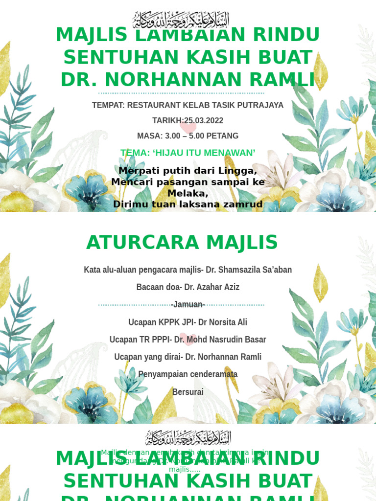 Majlis Lambaian Rindu Sentuhan Kasih Buat DR | PDF