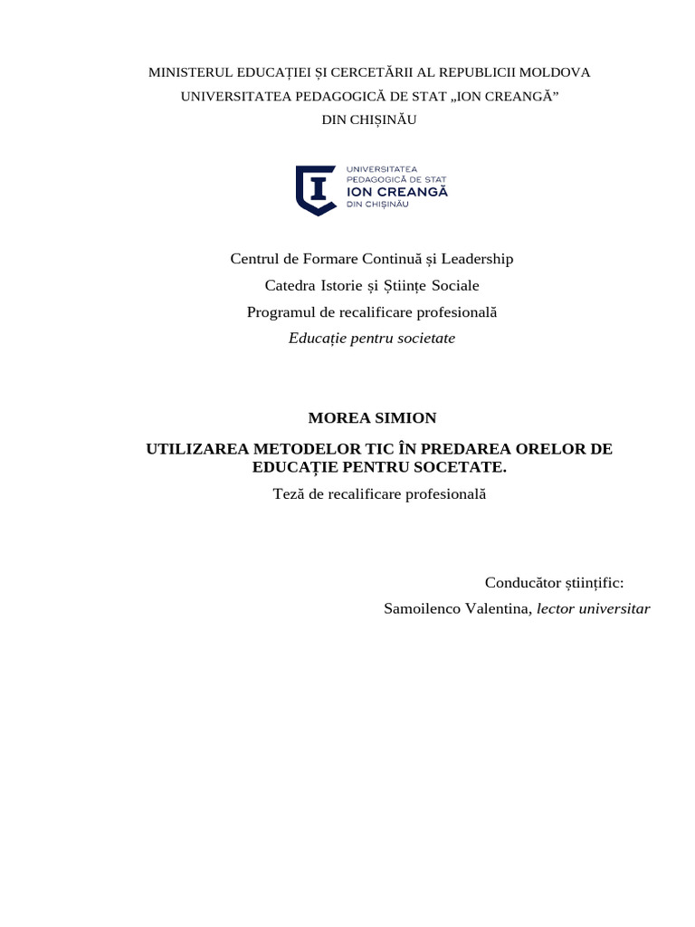 Morea Simion - Teza - Rec - EPS | PDF