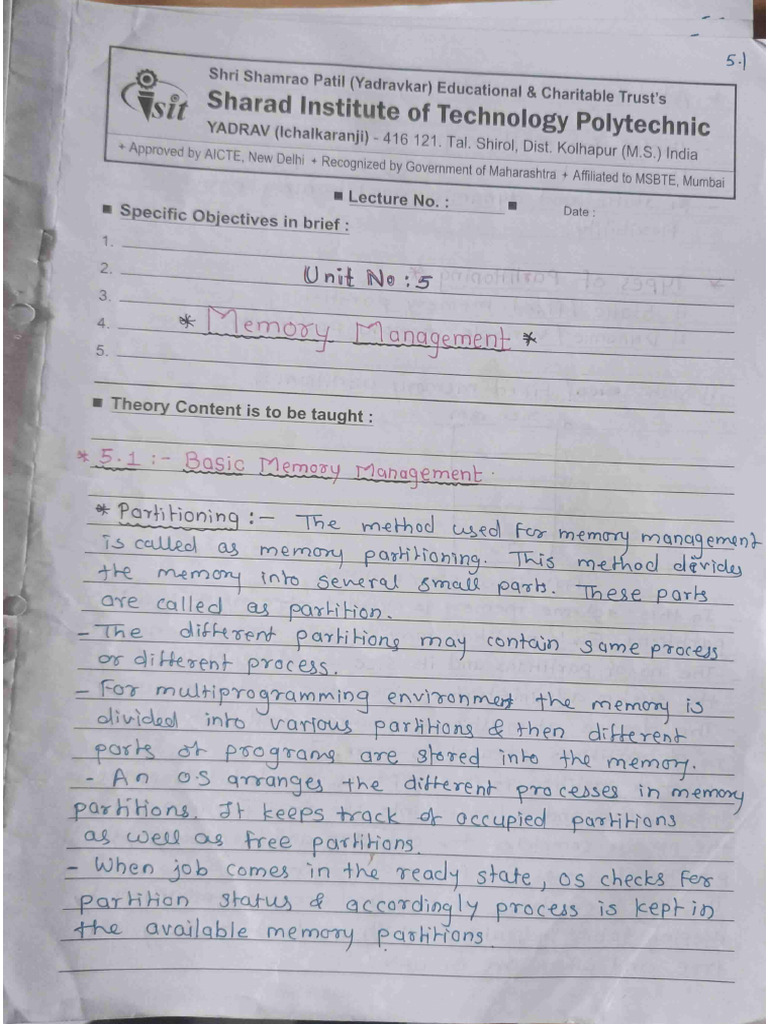 OSY 5th Chapter Notes | PDF