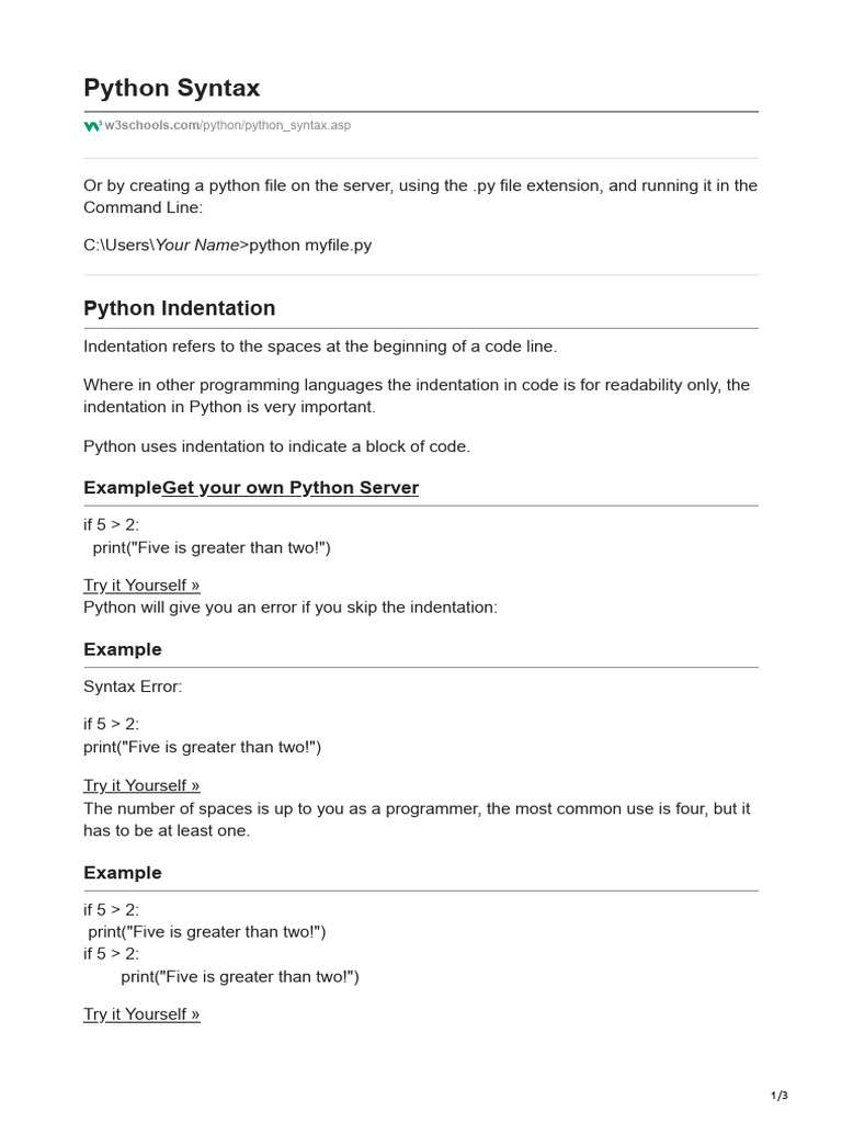 2-Python Syntax | PDF 2-Python Syntax | PDF