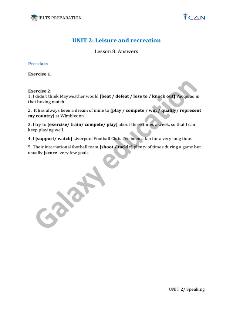 Lesson 8 - Key | PDF