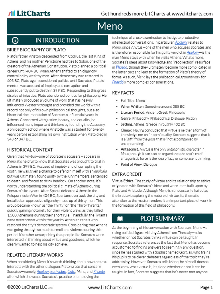 Exploring Virtue in Plato's Meno | PDF | Socrates | Apology (Plato)