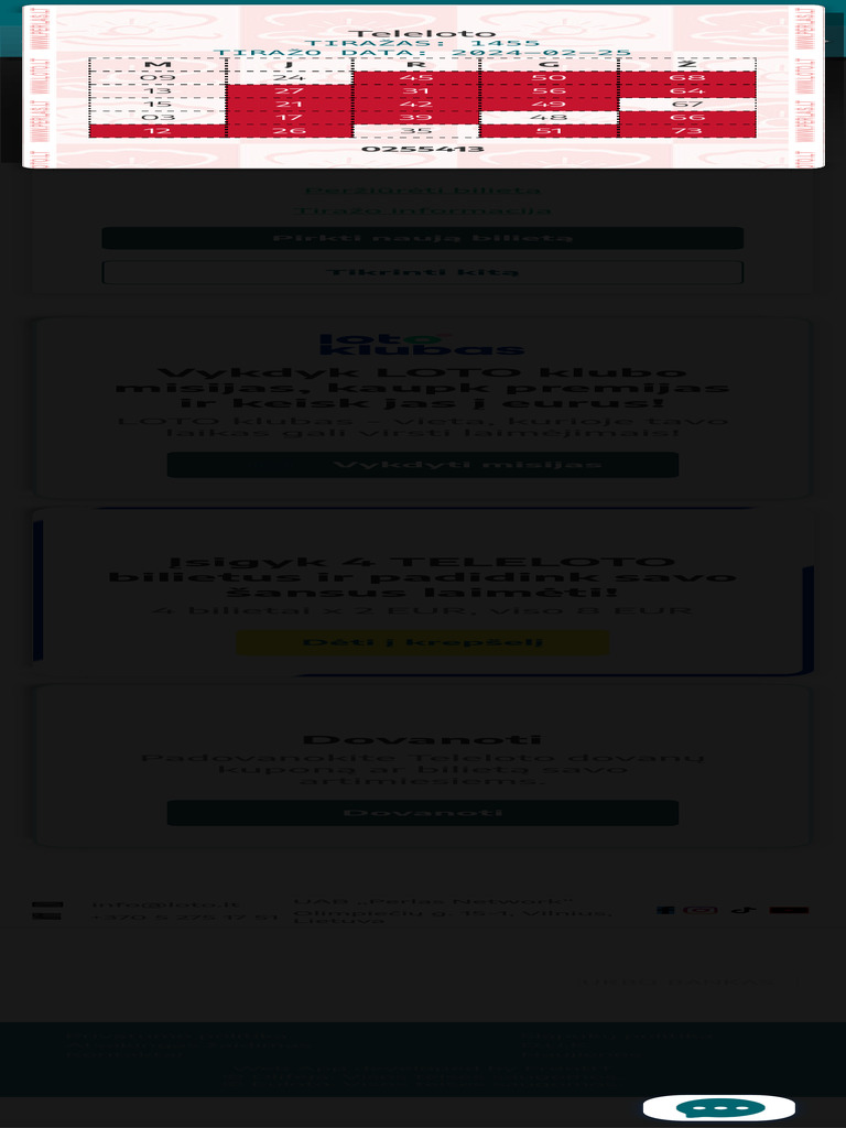 Bilietų Tikrinimas - Loto - LT | PDF