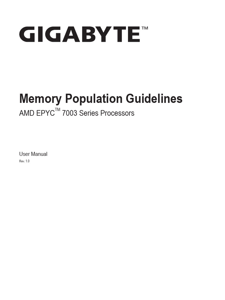 Server Manual Memory Population Guidelines e A00 | PDF | Computer ...