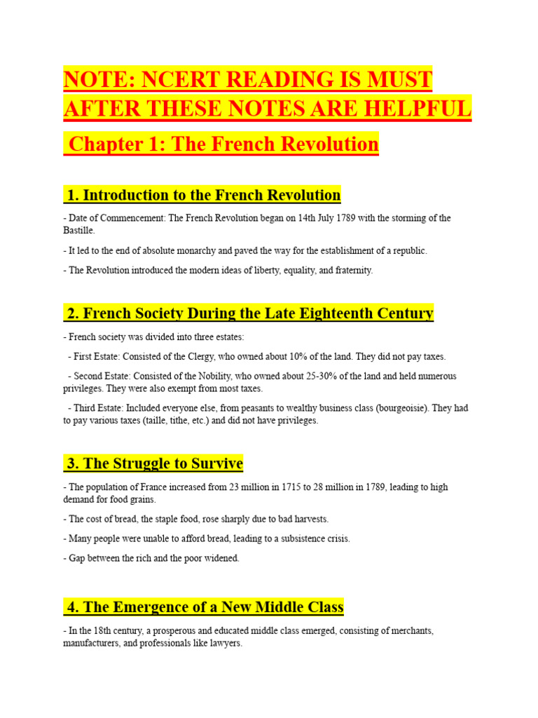 Class 9th History Complete Notes | PDF