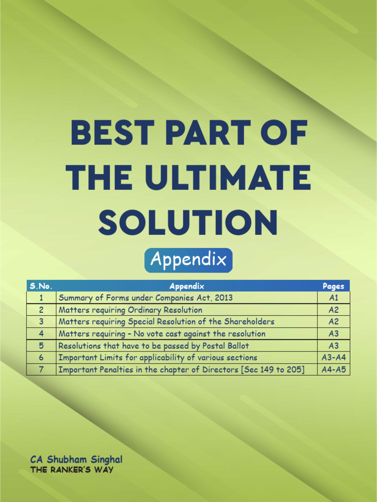 Best Part of The Ultimate Solution - Summary | PDF