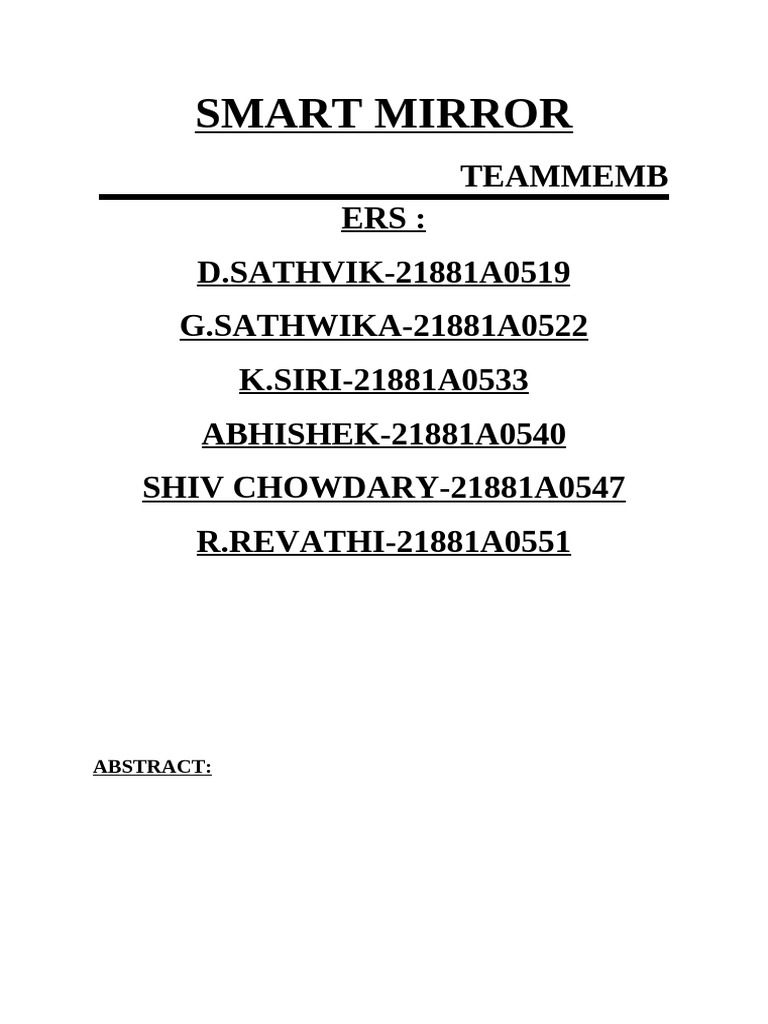 Smart Mirror | PDF