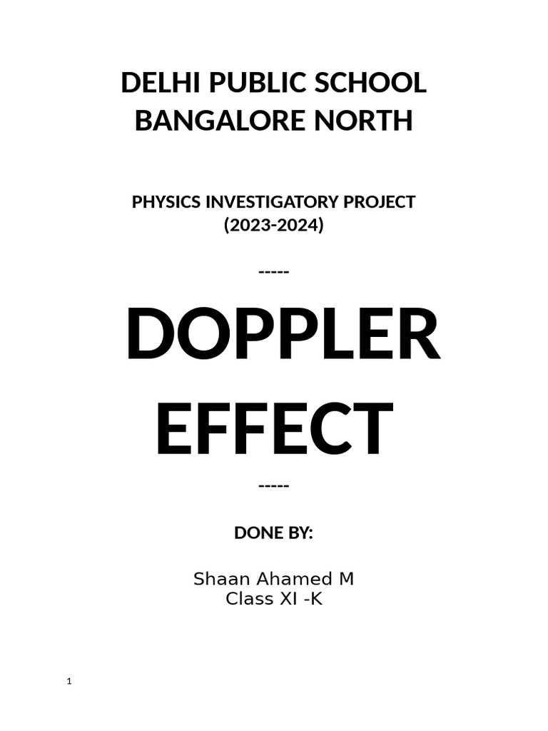 Doppler Effect Research Project | PDF