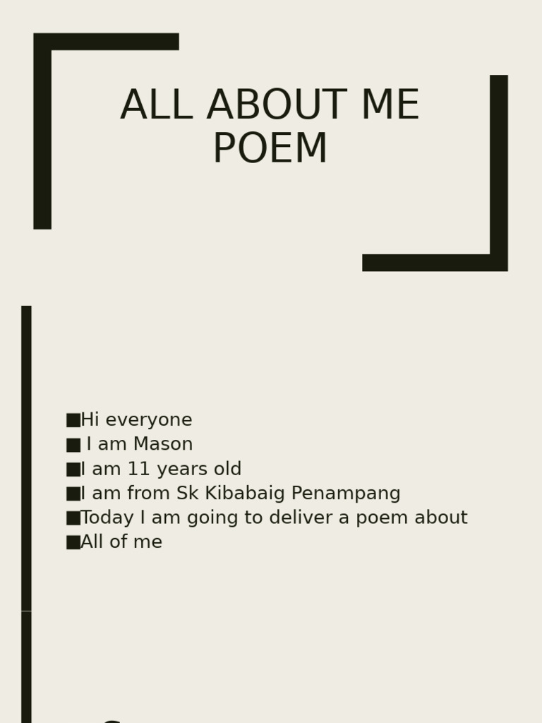 Poem All About Me Mason | PDF