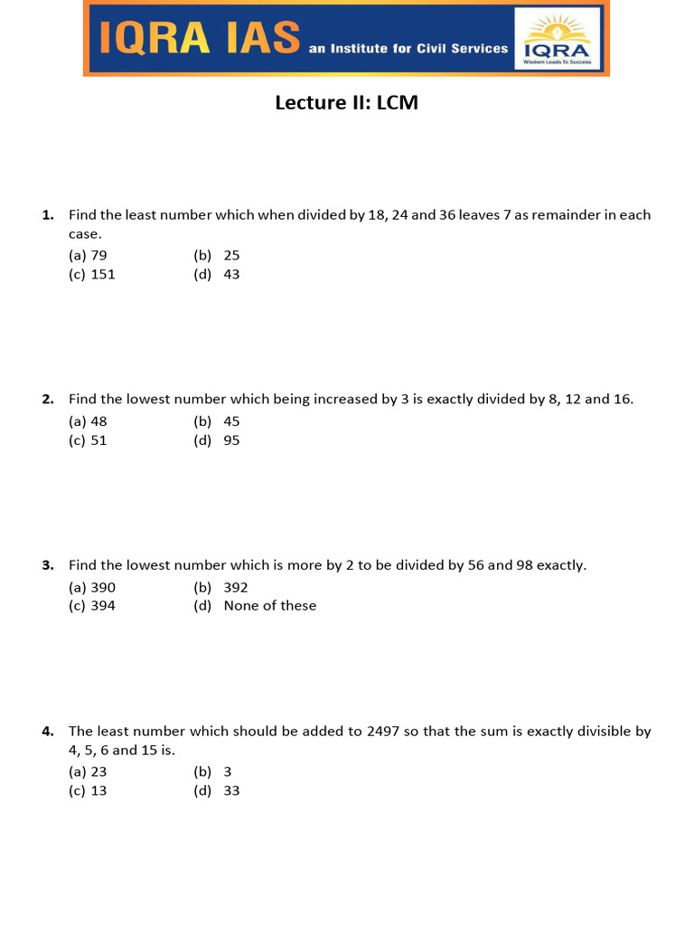 CSAT Lacture 2 Study Material | PDF