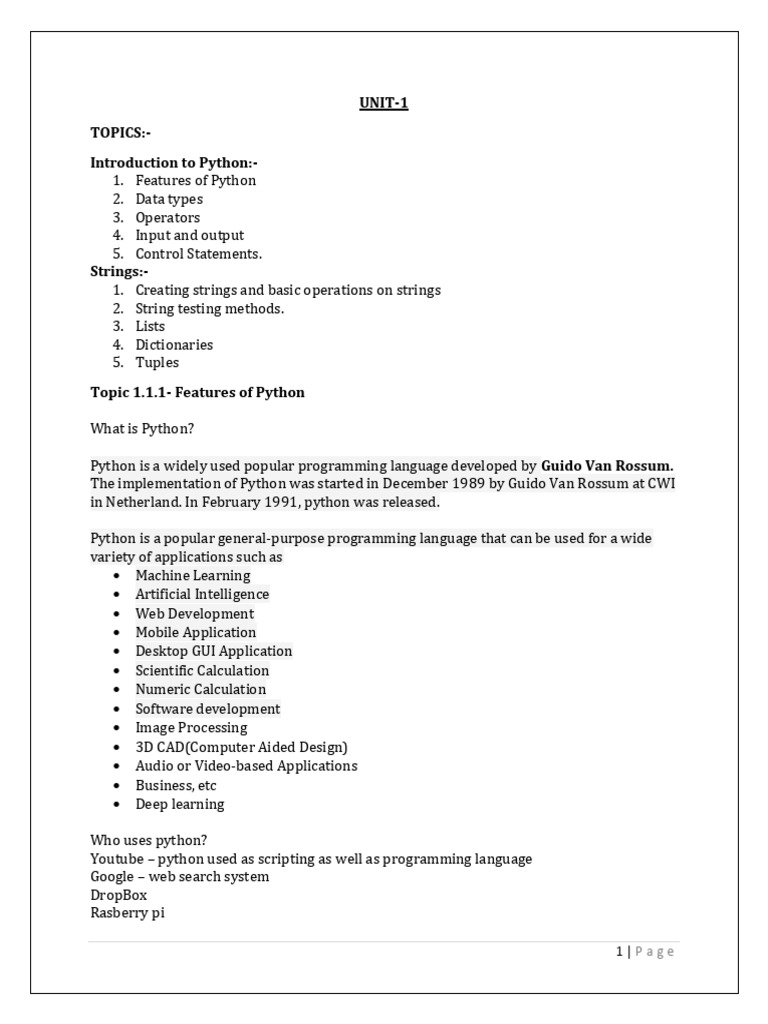 Ppds Unit 1 Pdf 