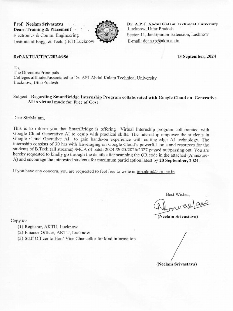 Regarding SmartBridge Internship Program Collaborated With Google Cloud ...