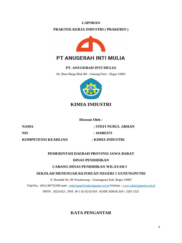 Laporan PKL Stefi | PDF