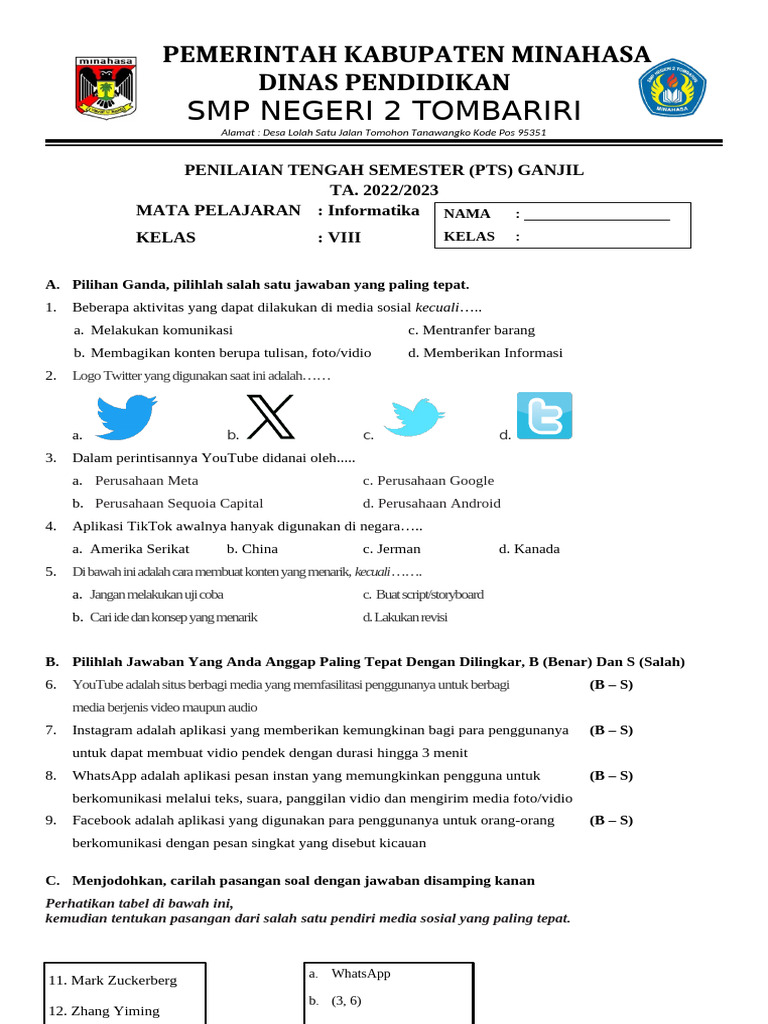 Informatika Kelas VIII | PDF