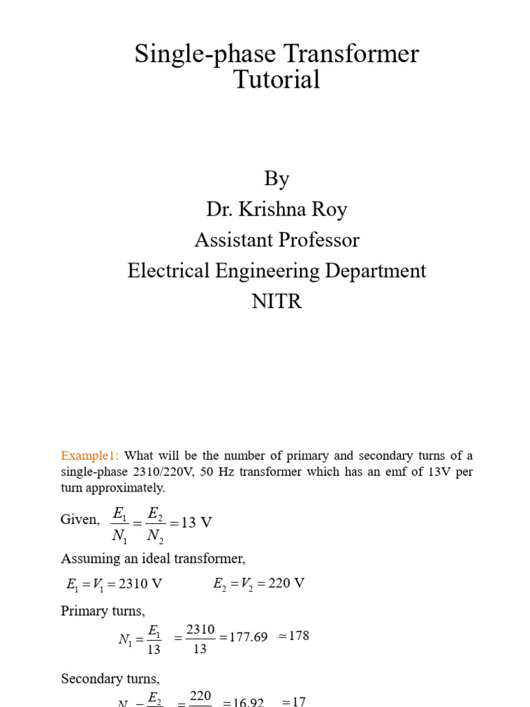 Single Phase Transformer Tutorial | PDF