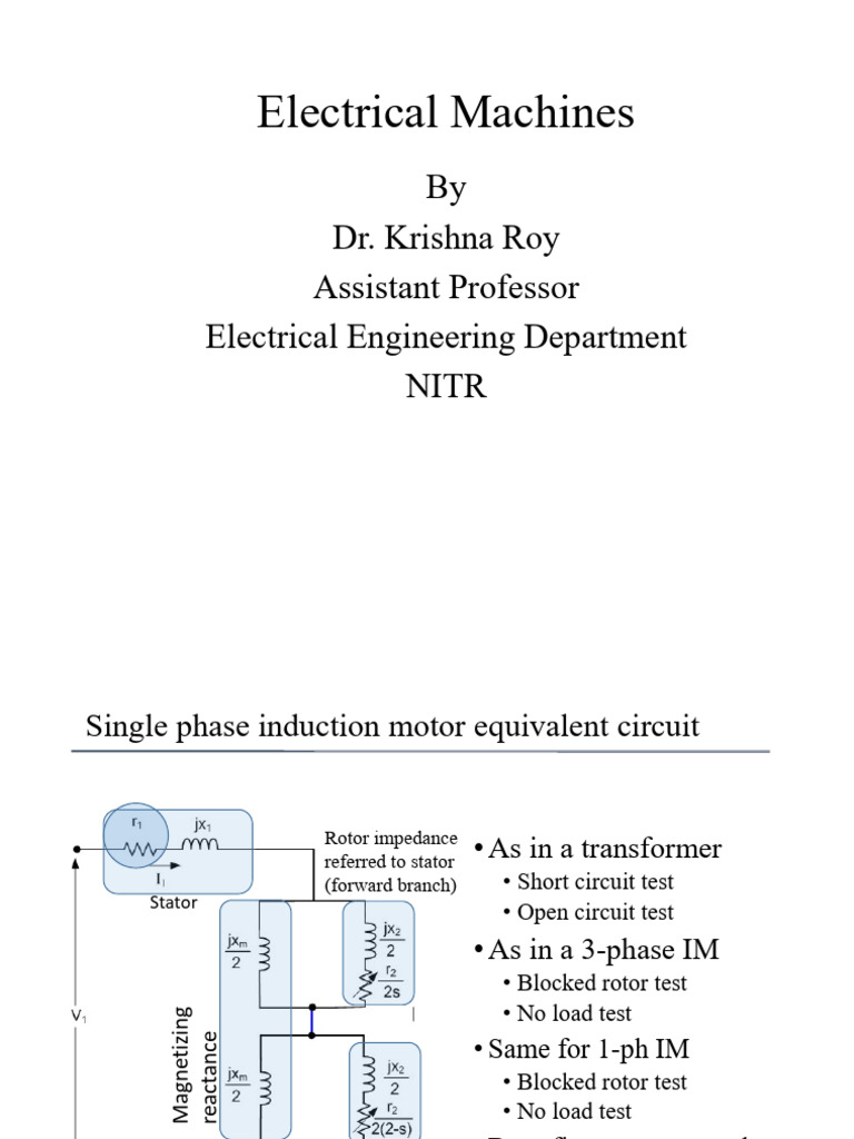 1-phase IM_no load test and blocked rotor test | PDF