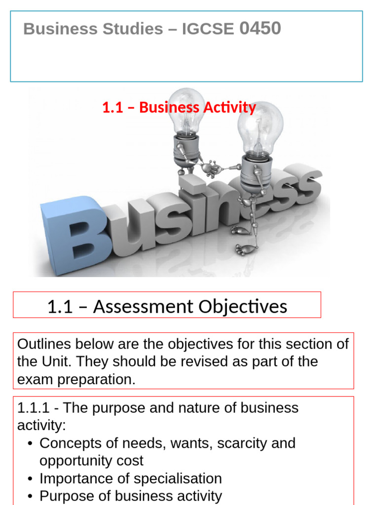 IGCSE - 1.1 - Business Activity - Copy | PDF