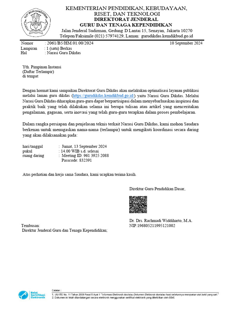 SU - Narasi Guru Dikdas - 240913 | PDF