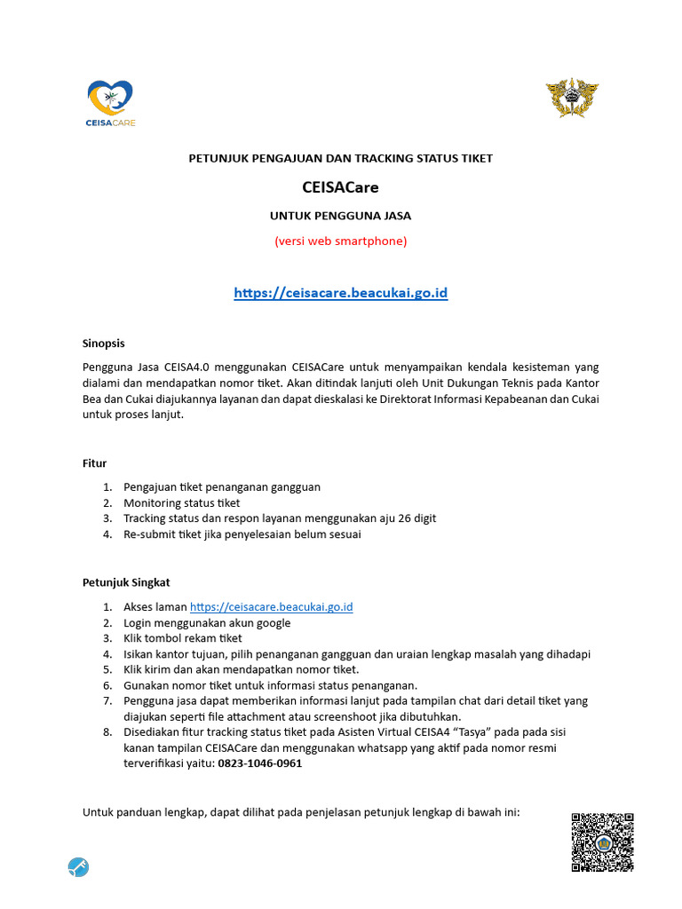 Petunjuk Pengajuan Dan Tracking Status Tiket Smartphone PDF | PDF