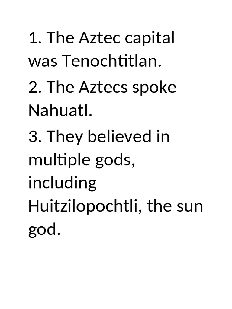 Facts Facts and More About The Aztec | PDF