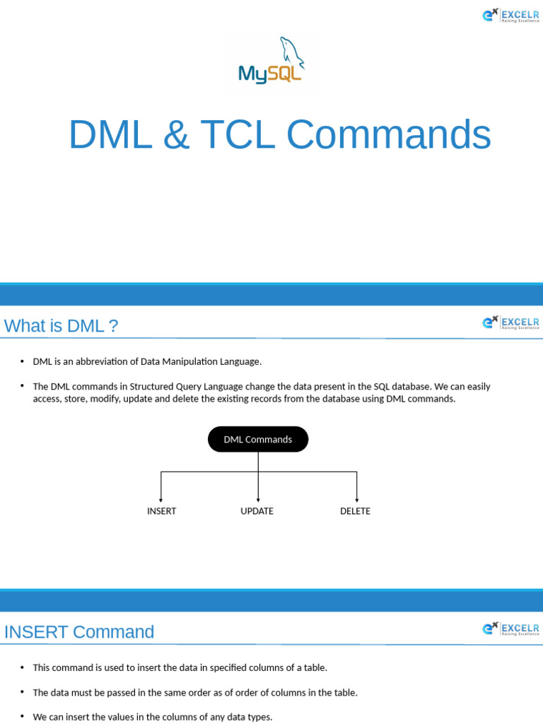 DML - TCL Commands | PDF