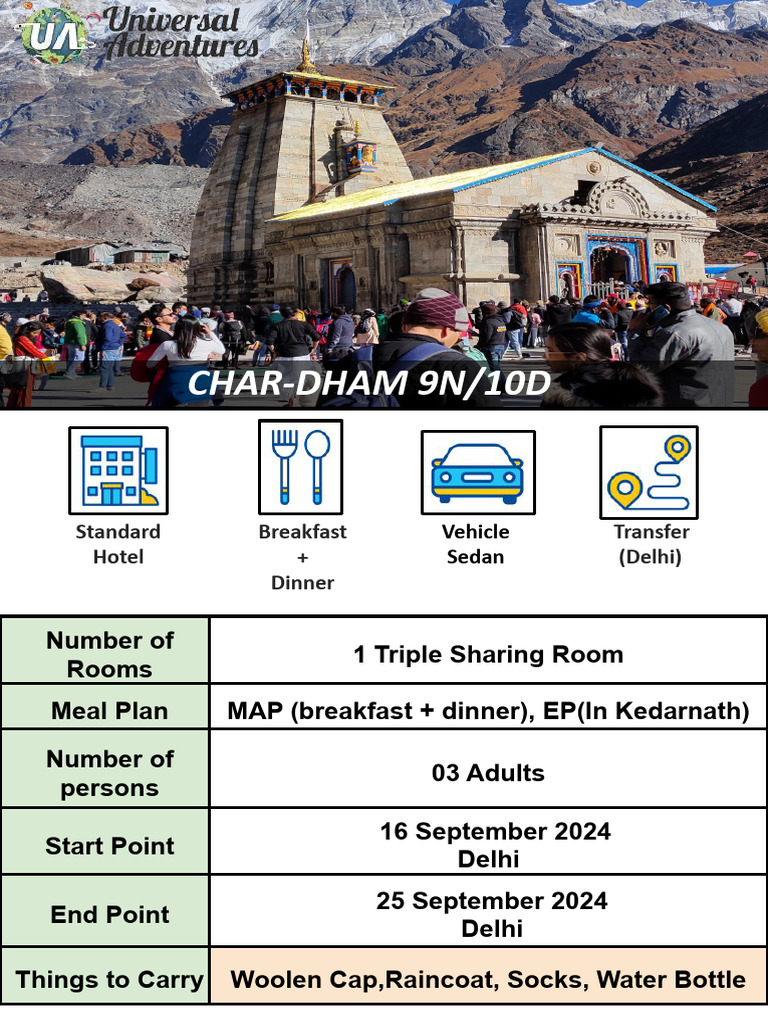 Char Dham +tungnath 9N - 10D Anup Ji | PDF