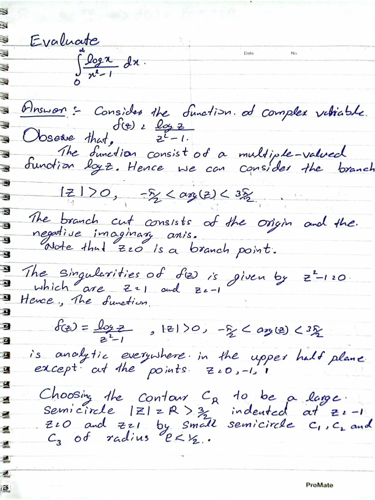 Evaluation Improper Real integral Using Residue Theory in Complex analysis | PDF