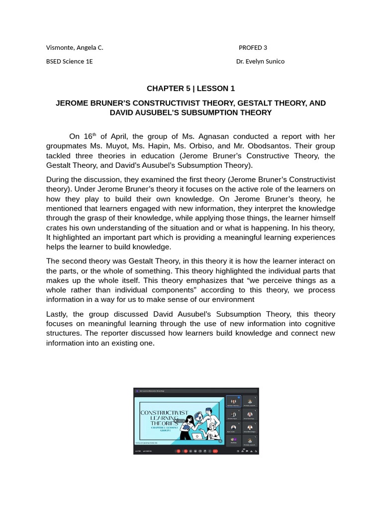 Profed-Narrative Reports | PDF | Learning | Constructivism (Philosophy Of Education)