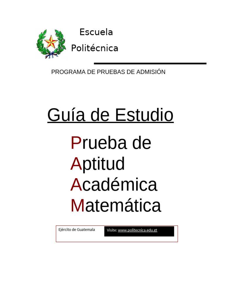 Guia de Estudios Prueba de Matematica 2019 | PDF