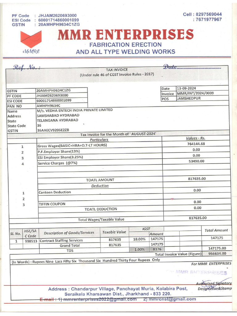 Invoice August-2024 (1) | PDF