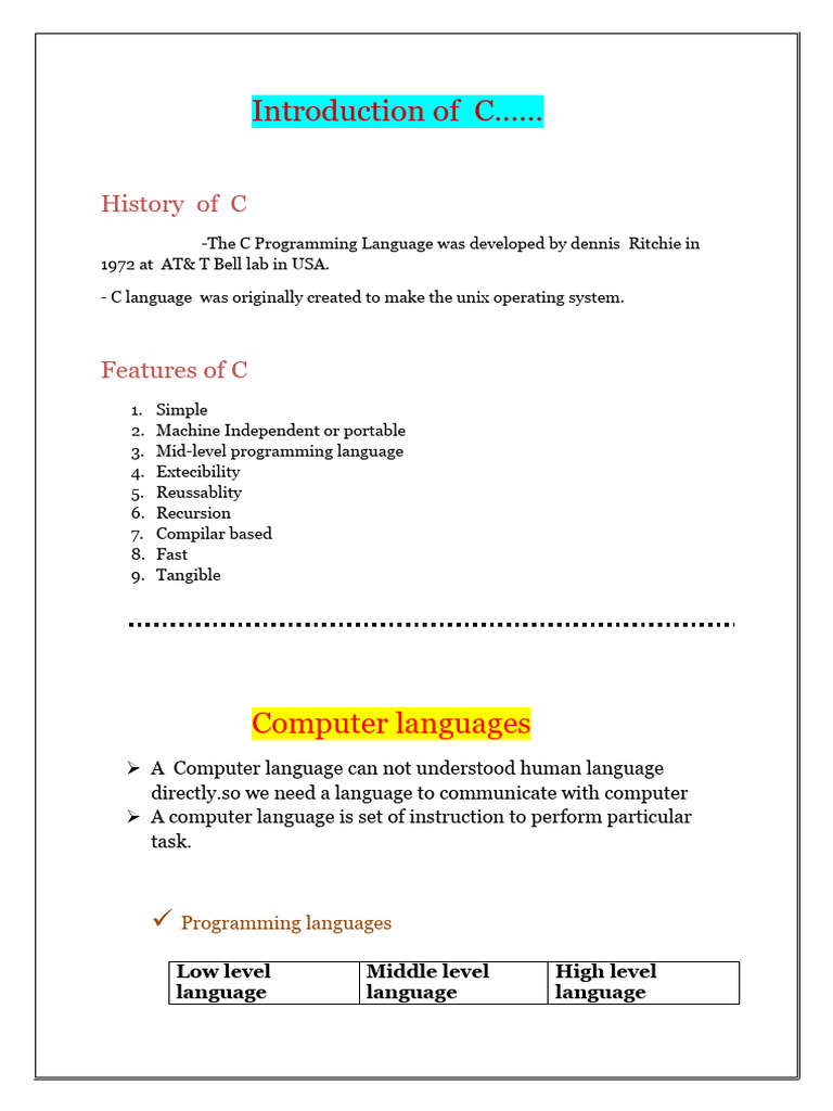 C Programming Notes | PDF