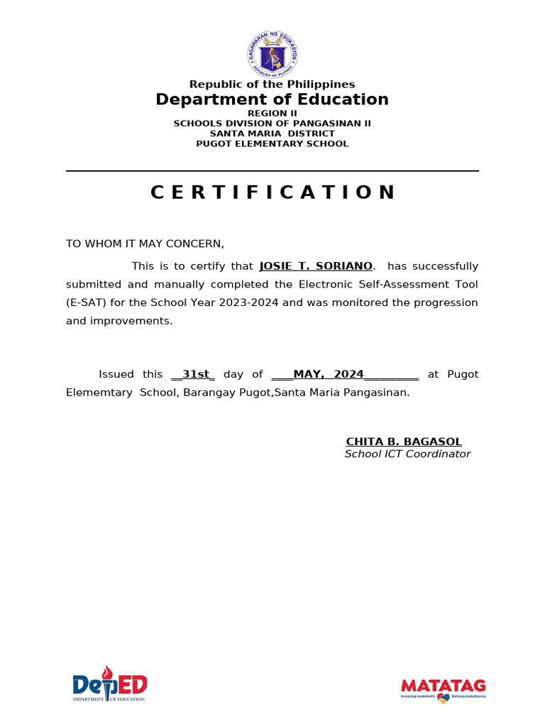 ESAT-Certification Template | PDF