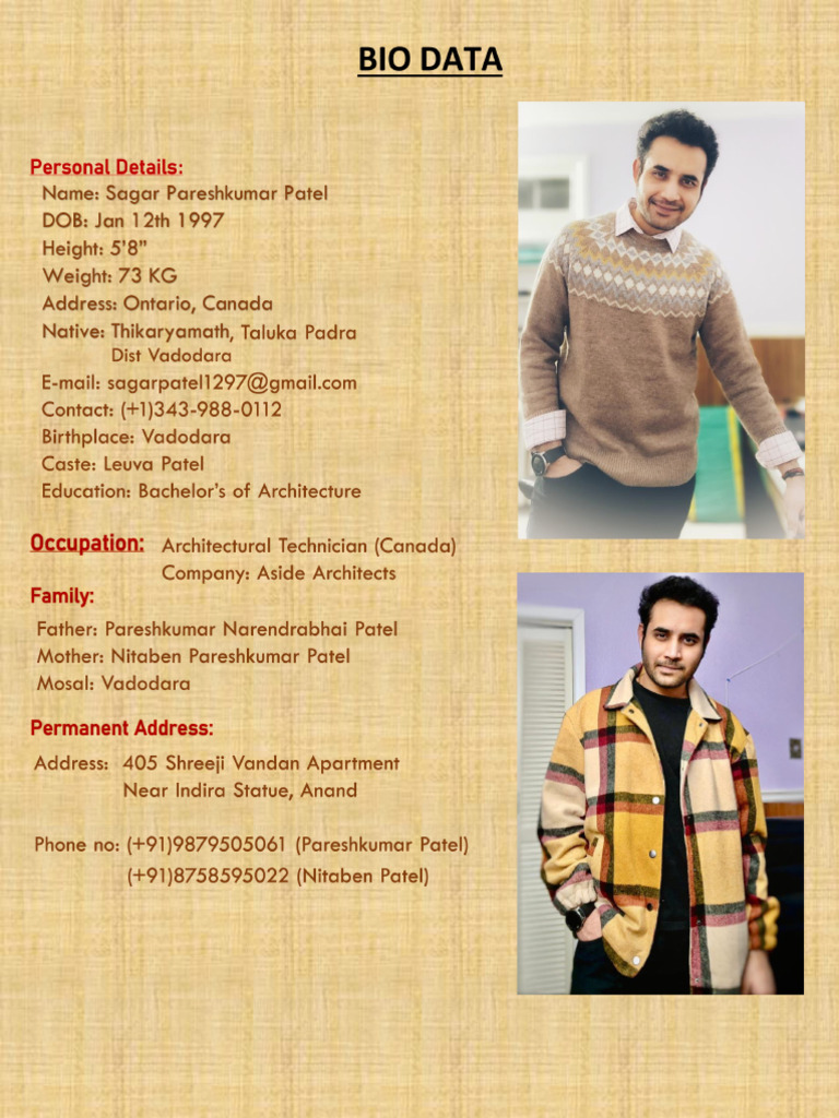 Bio Data - Sagar (Updated) | PDF