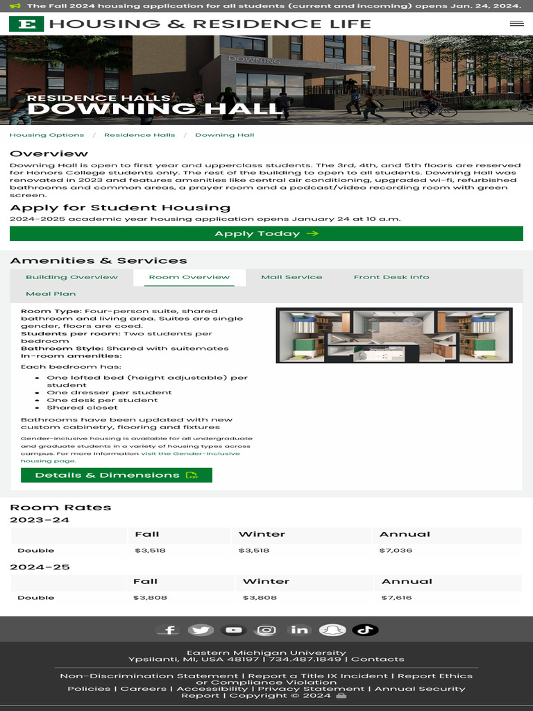 EMU Fall 2024 Housing Application Opens | PDF | Bedroom