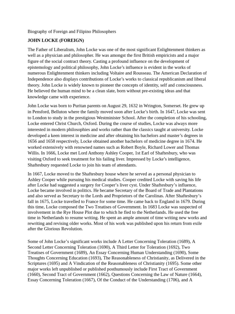 Biography of Foreign and Filipino Philosophers | PDF