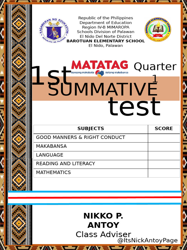 1st Summative Cover | PDF