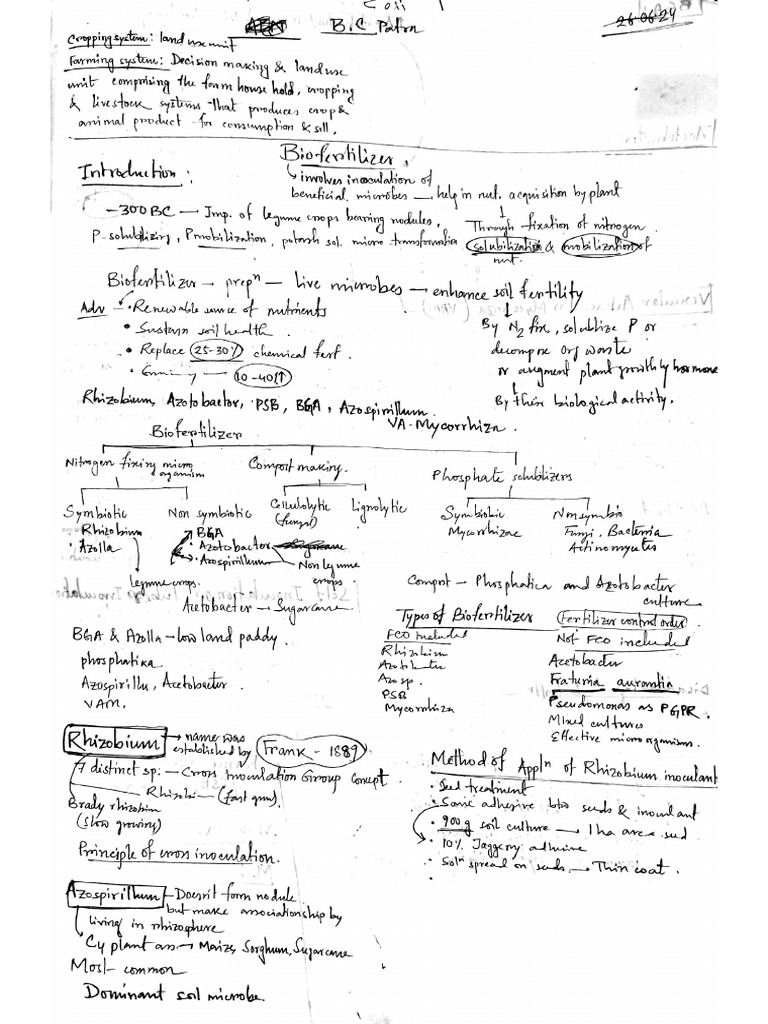 My Classnote On Biofertilizer | PDF