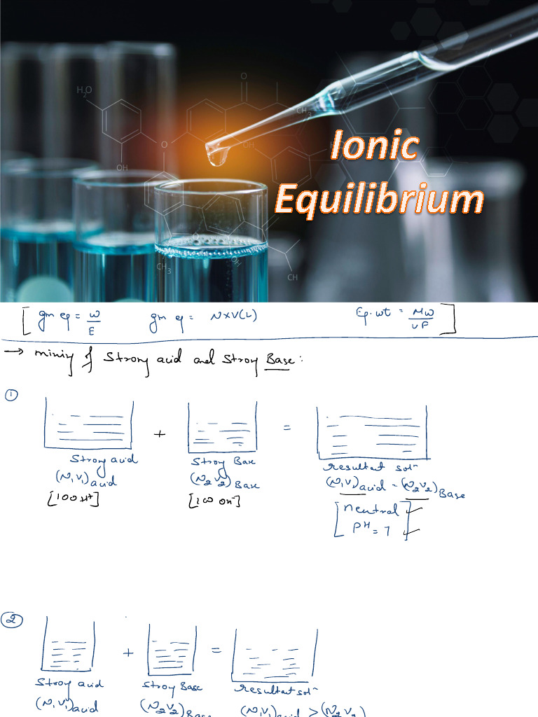 Ionic Equilibrium 3rd Lec | PDF