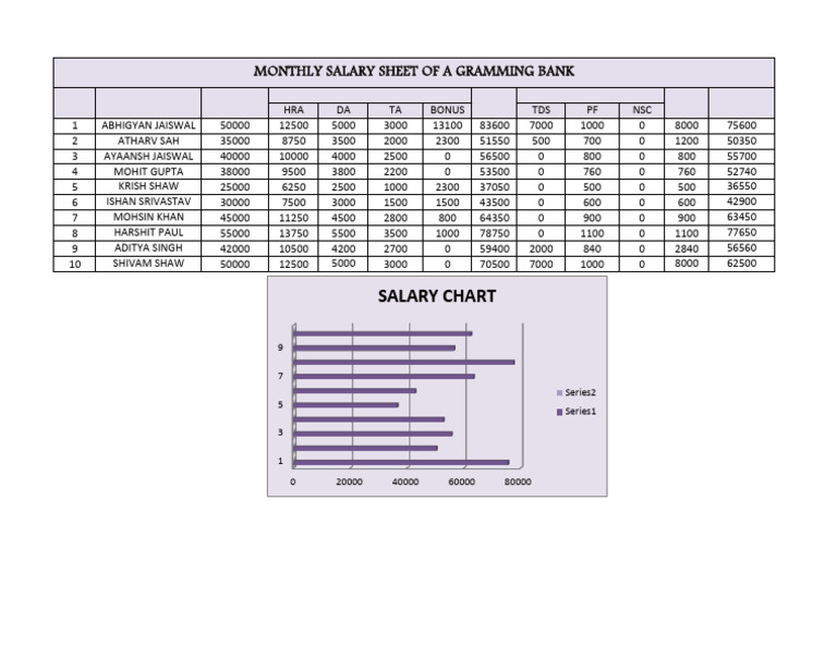 Salary Sheet | PDF