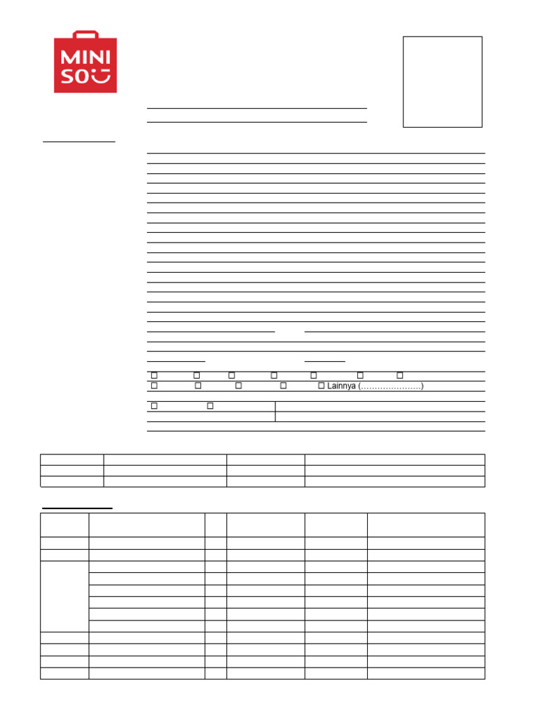 App Form Miniso Indonesia - 0123 | PDF