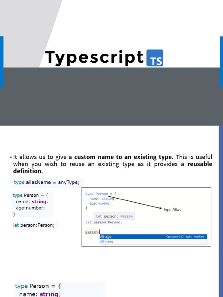 Introduction To TypeAlias&Interface (TS) | PDF