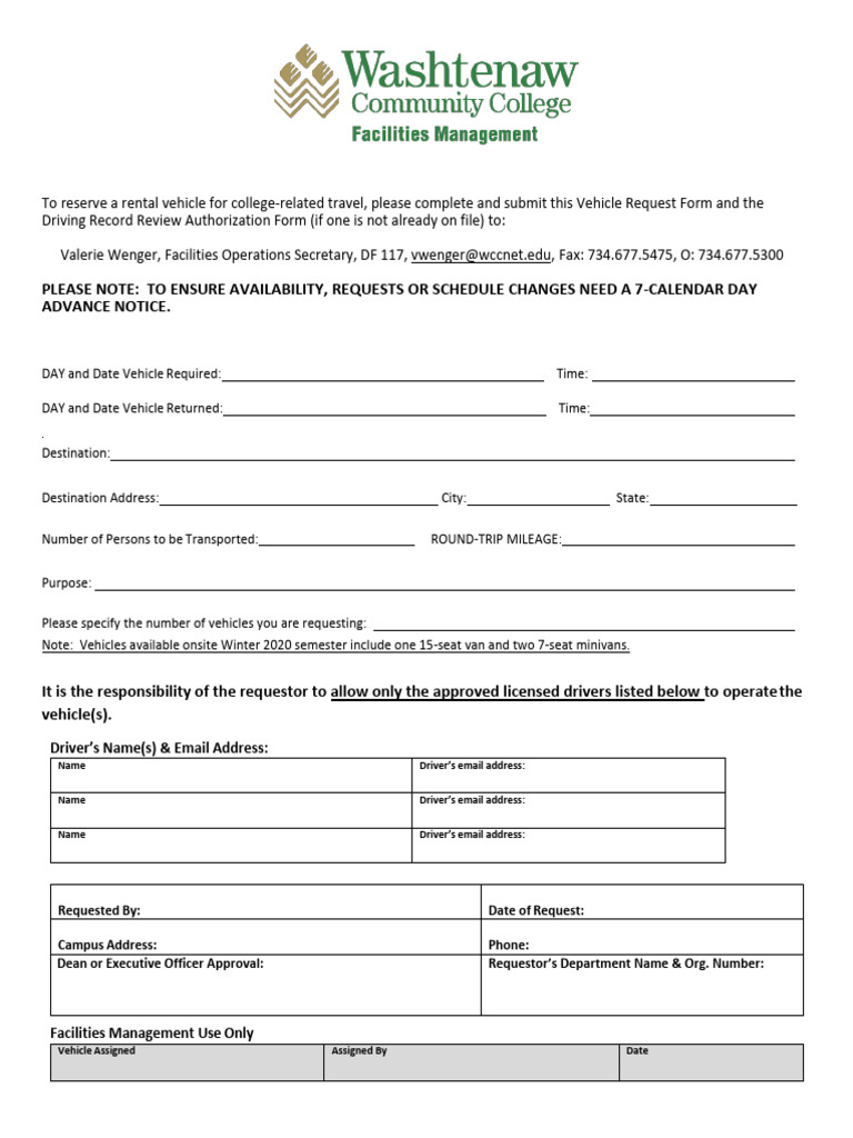 vehicle-request-form | PDF