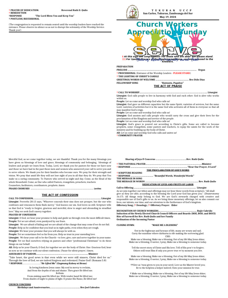 Church Workers Sunday 2024 | PDF | Jesus | Liturgy