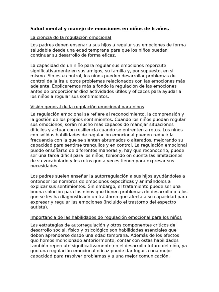 F C Salud Mental Y Manejo De Emociones Pdf