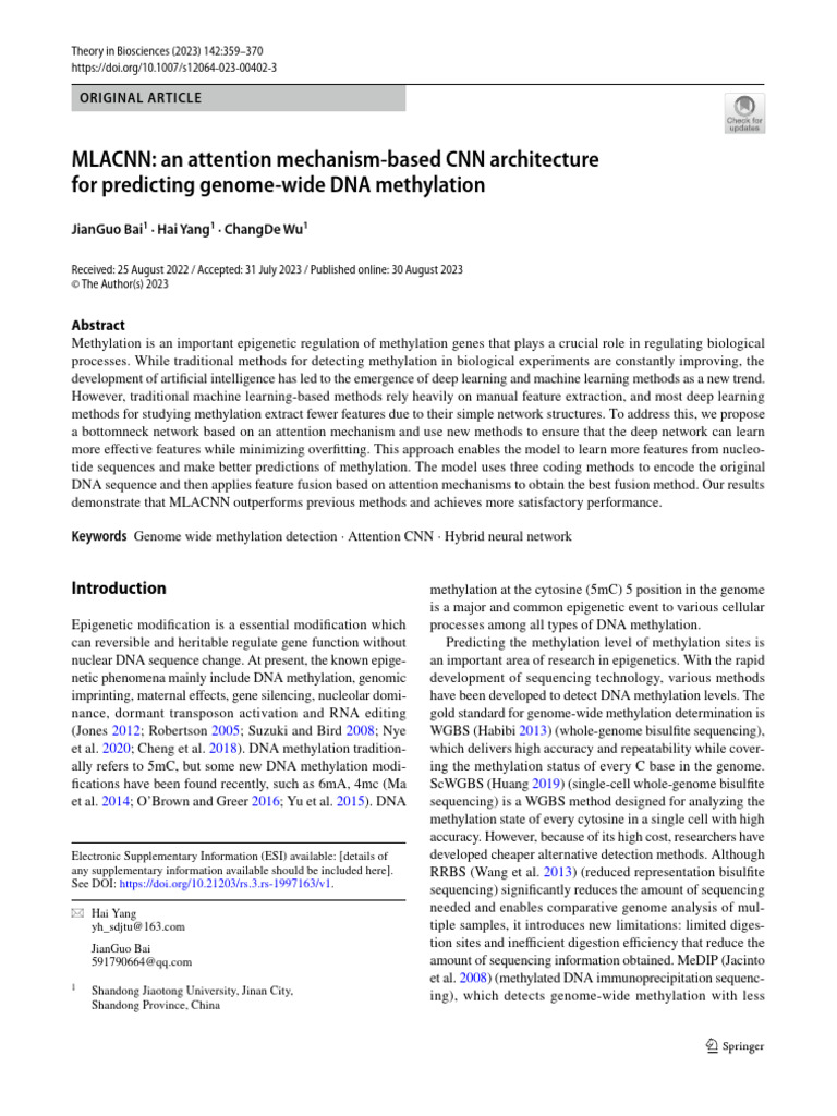 MLACNN: An Attention Mechanism Based CNN Architecture For Predicting ...