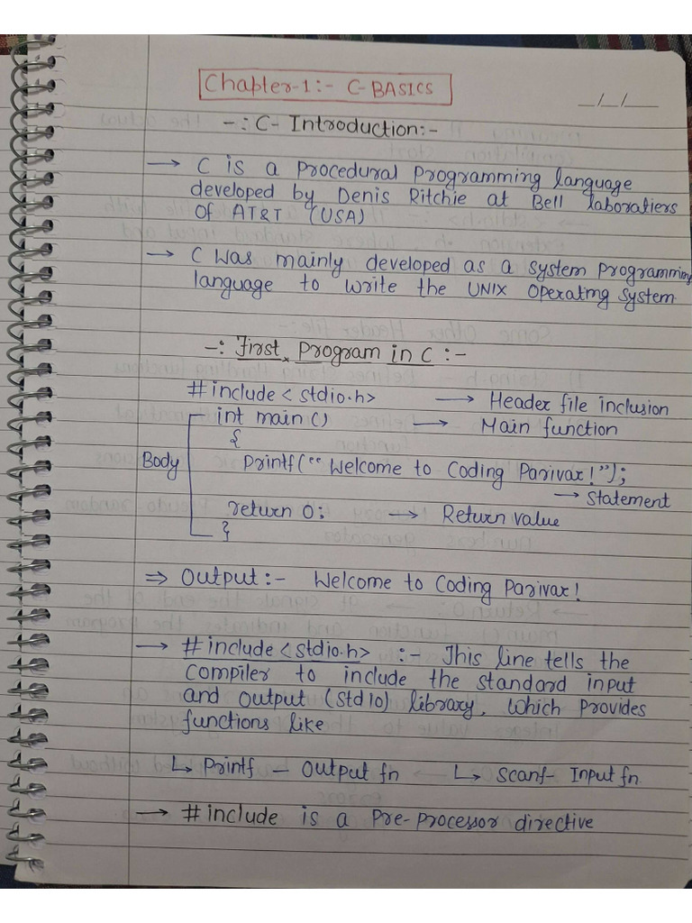 Chapter - 1-C Basics | PDF