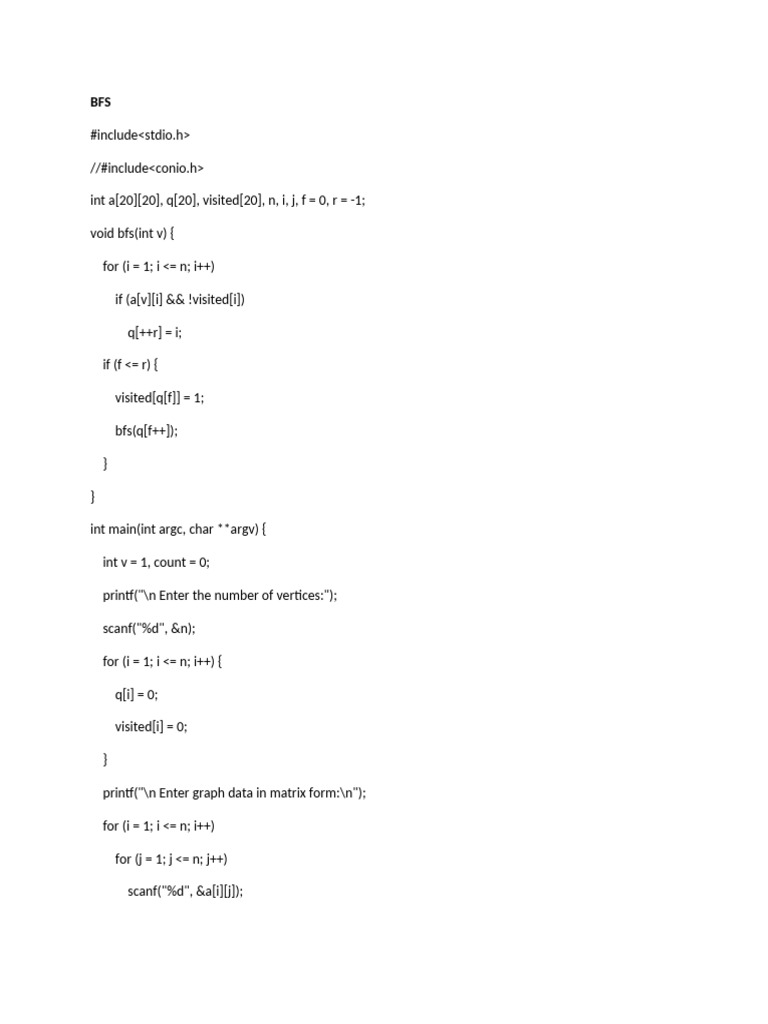 Bfsdfsdijkstras Programs Pdf