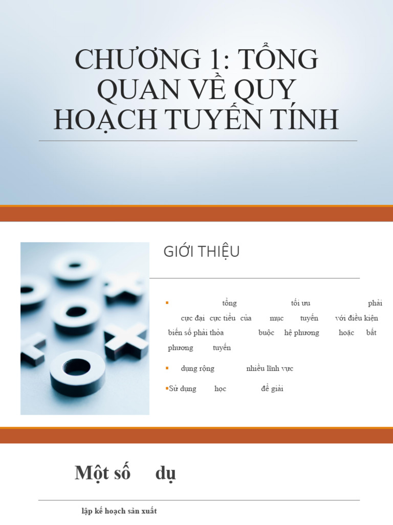 Chuong 1-TONG QUAN QUY HOACH TUYEN TINH | PDF