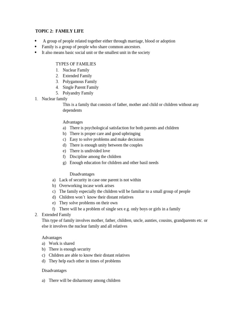 Topic 2. Family Life | PDF
